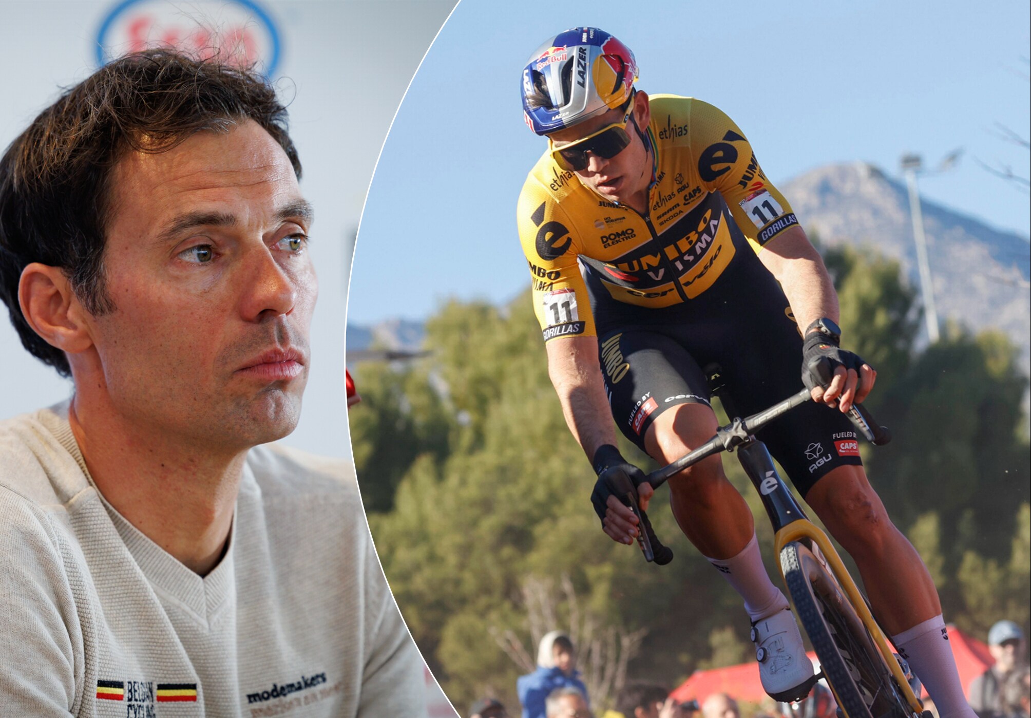 Bondscoach Vanthouren­hout ziet een indrukwekkende Van Aert: ‘Bizar: hij is minder veldrijder ...