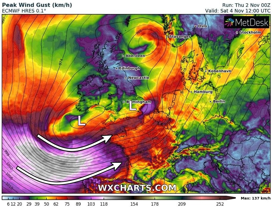 Stevige wind over groter gebied: in het kielzog van Ciarán dient nieuwe ...