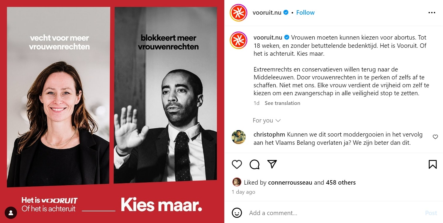 ‘Totaal onsmakelijk’: Sammy Mahdi (cd&v) niet te spreken over Vooruit-campagne rond abortus ...