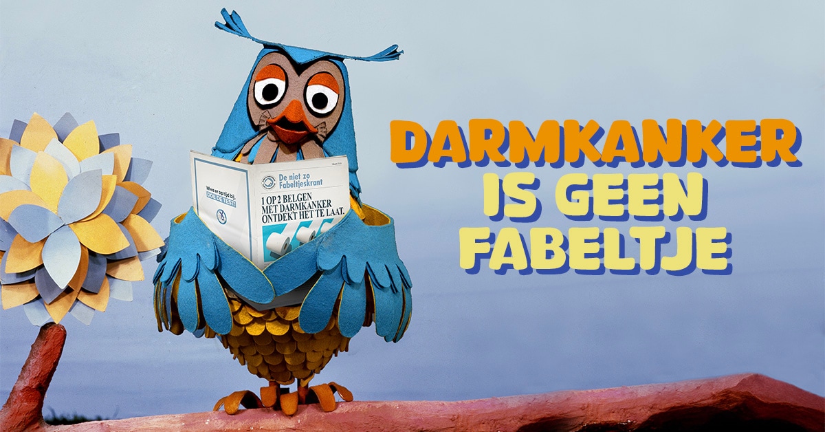 ‘Darmkanker is geen fabeltje’: Meneer de Uil keert terug om vijftigers te waarschuwen | De Morgen