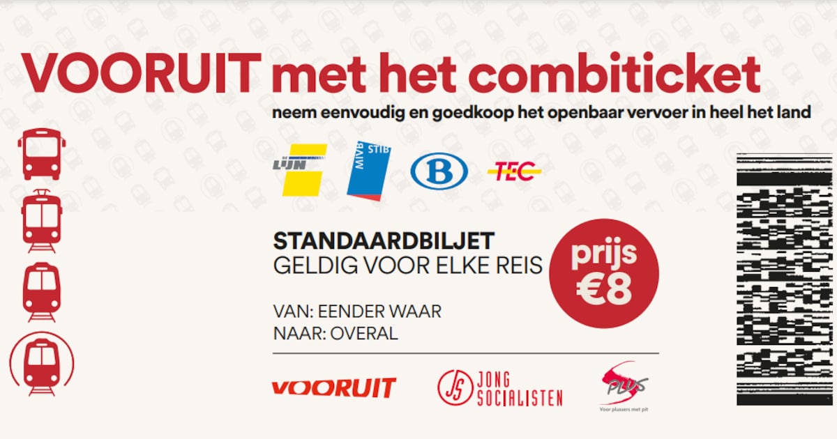 Vooruit verontschuldigt zich voor verkiezingsdrukwerk dat op treinticket lijkt: ‘Leek ons ...