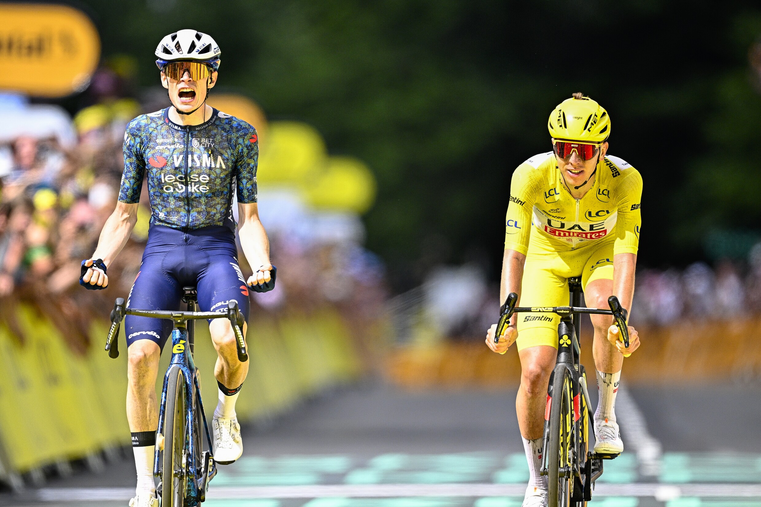 Vingegaard wint elfde etappe Ronde van Frankrijk in sprint met Pogacar ...