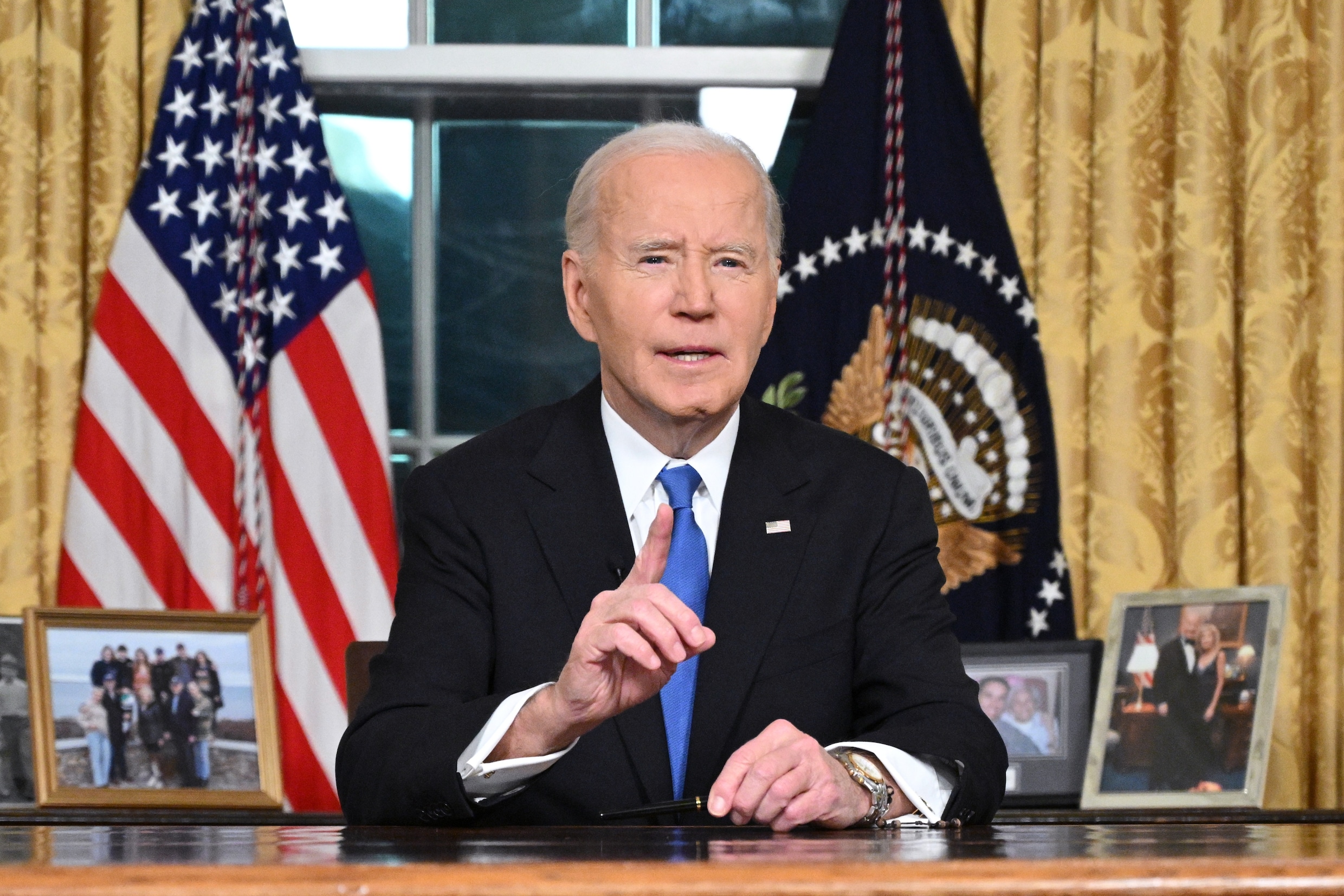 De afscheidsspeech van Joe Biden is vooral een waarschuwing: ‘Er ...