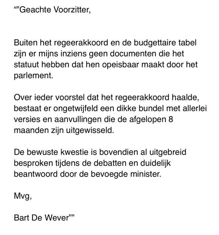 Premier De Wever weigert schriftelijke afspraak met Bouchez vrij te ...