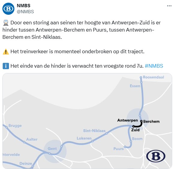 Storing aan seinen in Antwerpen-Zuid: geen treinen naar Sint-Niklaas en ...