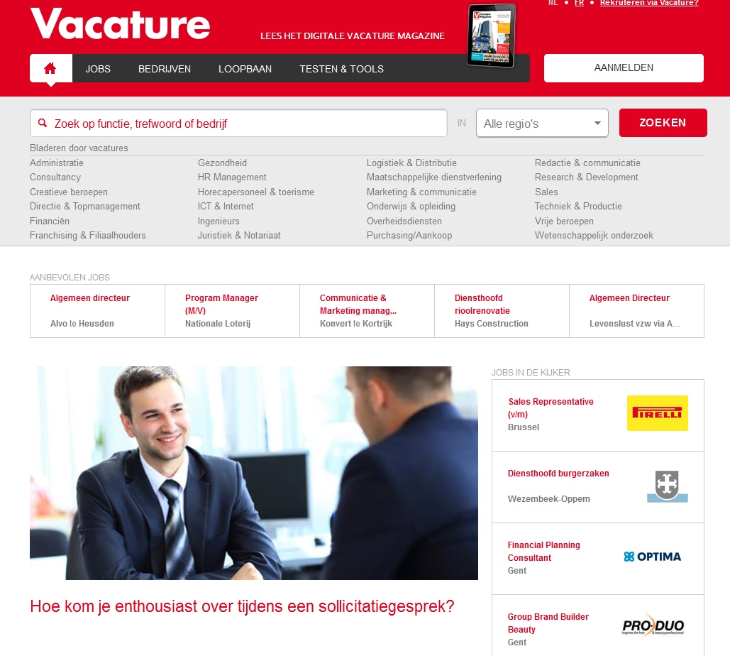 Vacature Magazine verschijnt opnieuw op papier | De Morgen