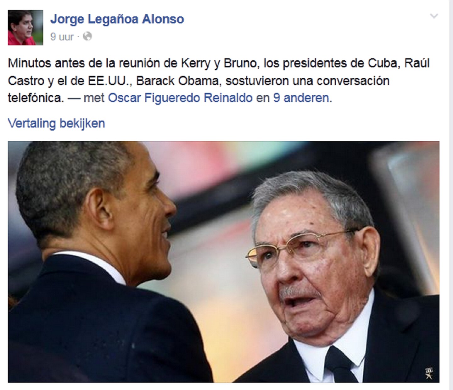 Obama belt met Cubaanse president Castro | De Morgen