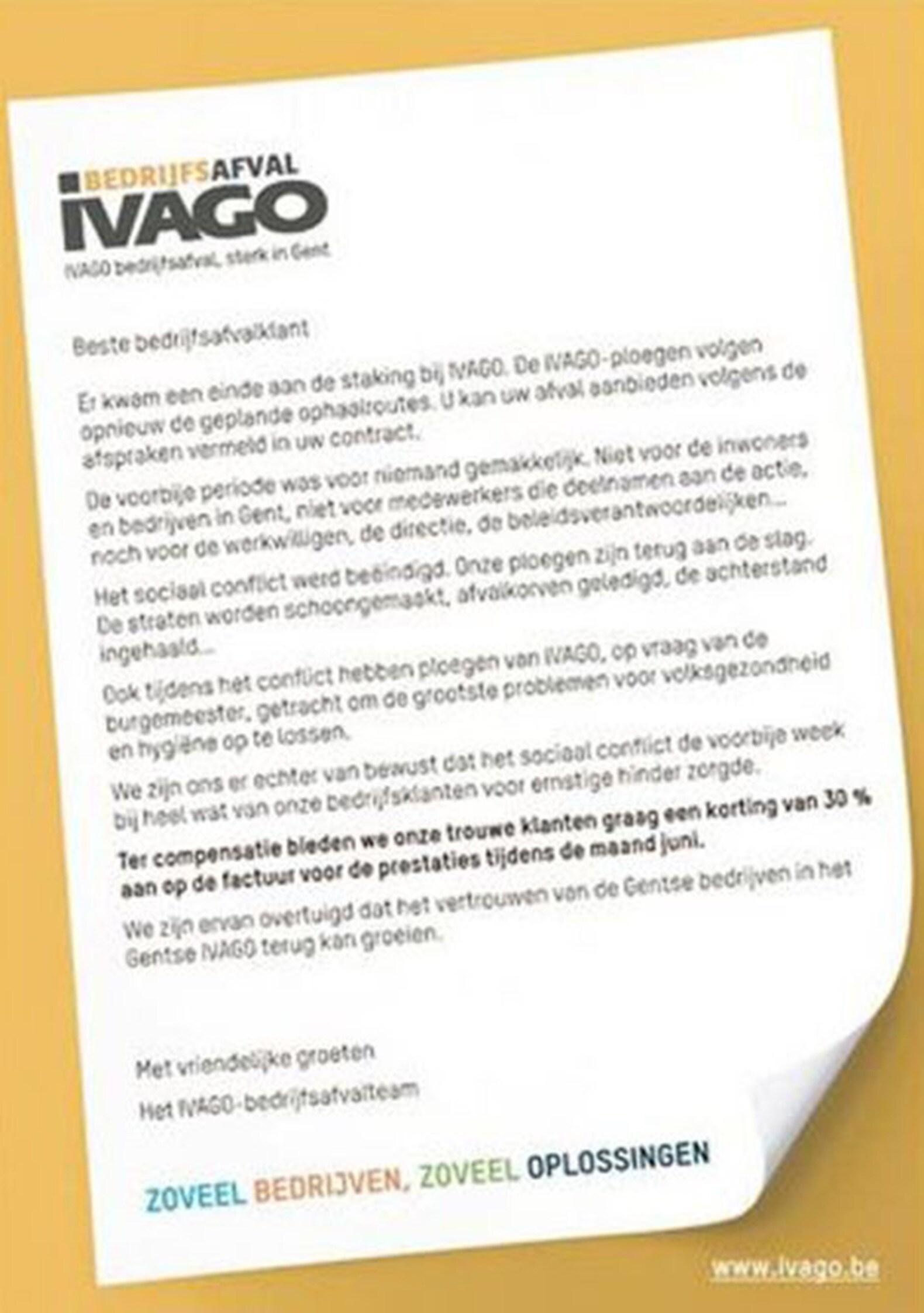 Ivago excuseert zich voor staking | De Morgen