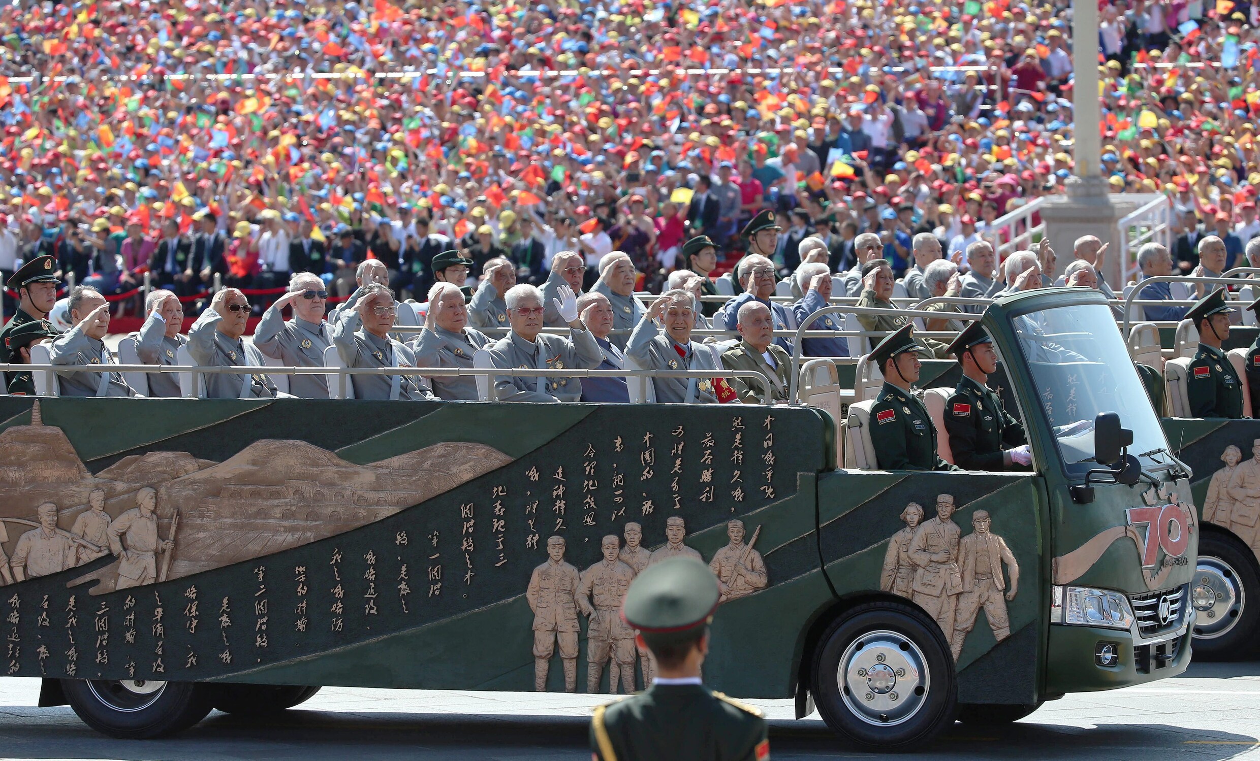 China herdenkt einde WO2 met militair machtsvertoon op Plein van de ...