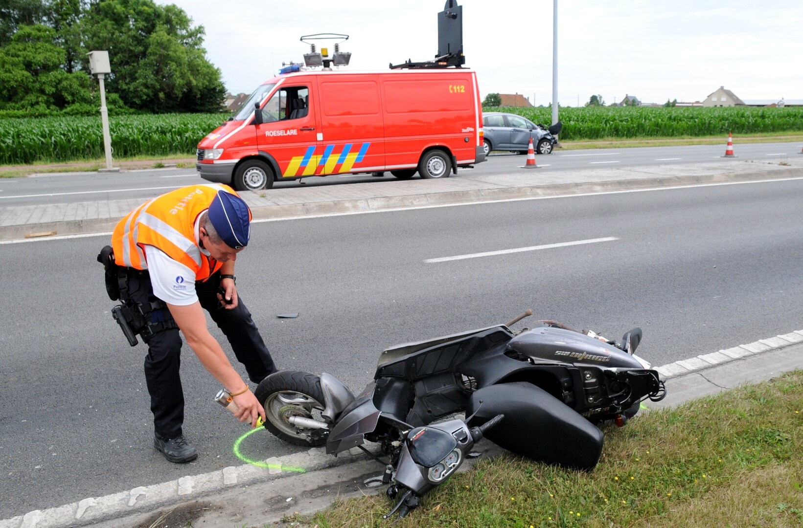 Bromfietser kritiek na ongeval in Rumbeke | De Morgen